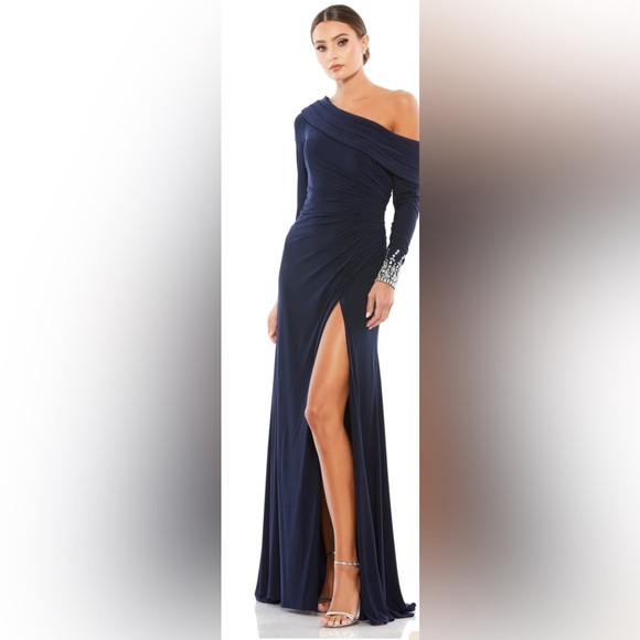 Mac Duggal | Dresses | Mac Duggal Beaded Cuff Drop Shoulder Wrap Style ...